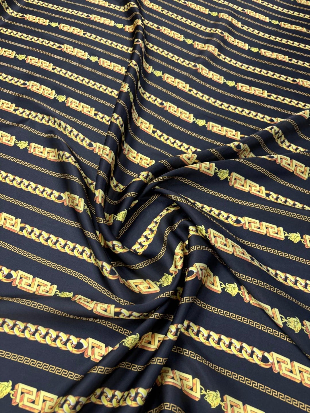 Chain Print Satin Fabric by the Metre - Etsy
