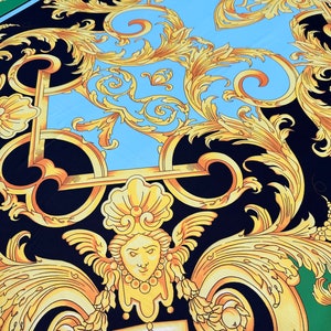 Baroque Pattern Fabric, Silky Crepe Fabric , Fabric by the Yard, Panel ...