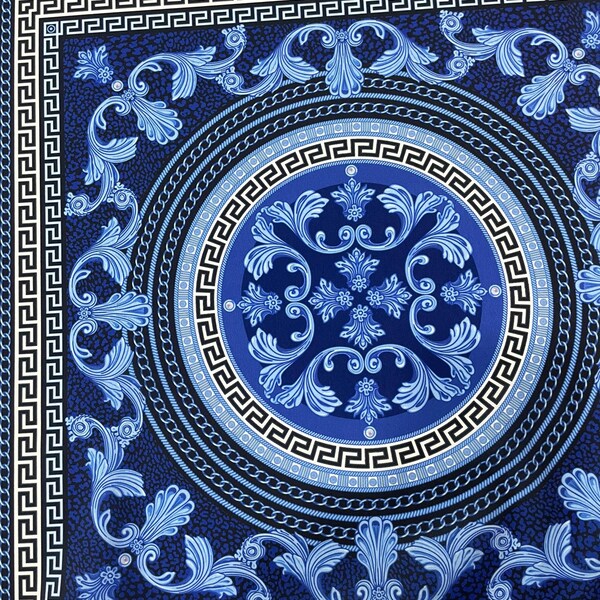 Greek Key Blue Fabric - Etsy