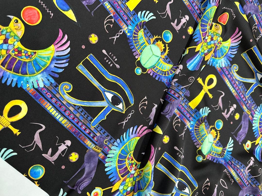 Egypt Pattern Silky Crepe Fabric Fabric by the Yard Luxe - Etsy