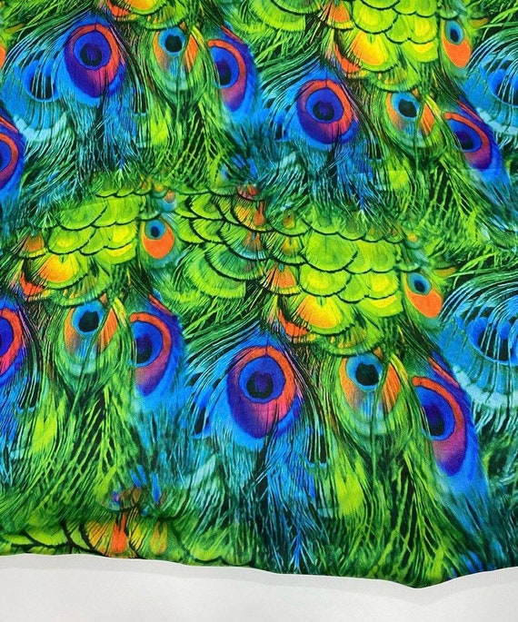 Peacock Feather Design Fabric