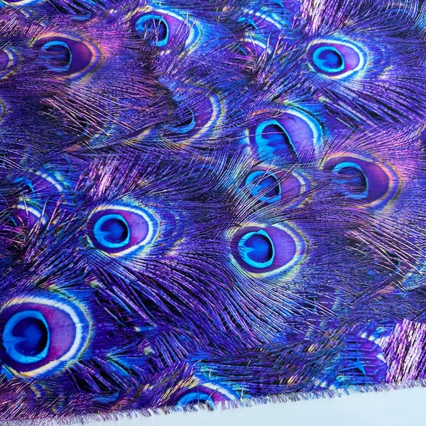 Peacock Print Fabric - Etsy