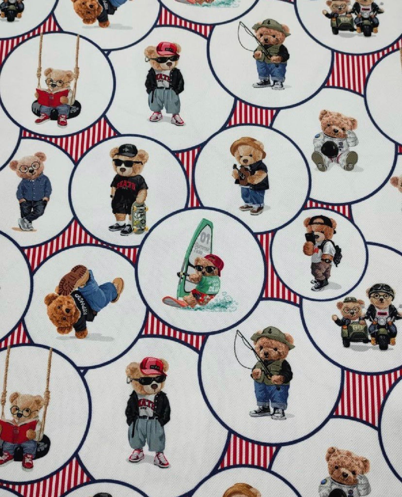 Teddy Bear Pattern Upholstery Fabric Digital print fabric | Etsy