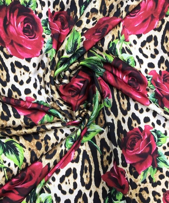 Red Leopard Print Fabric