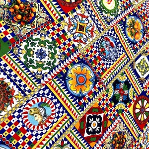 Sicilian Pattern Italian Fabric for Fashion and Home Décor - Etsy