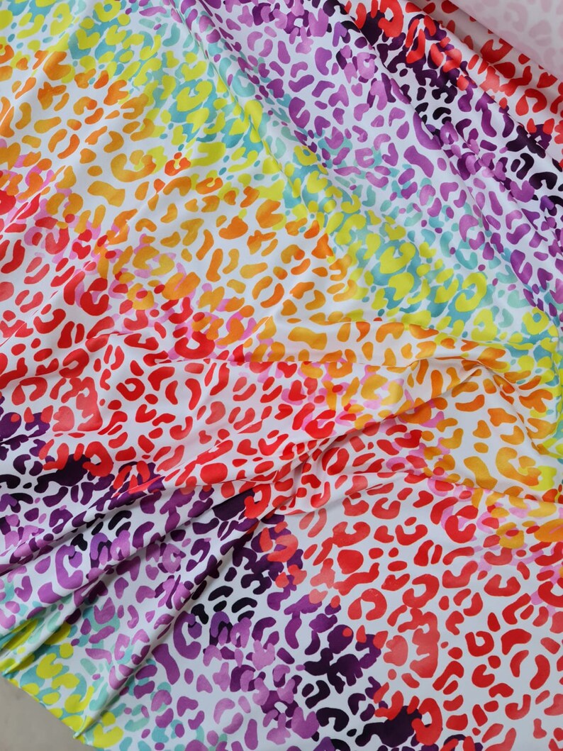 Leopard Print Fabric Spandex 4-way Stretch Fabric Swimwear | Etsy