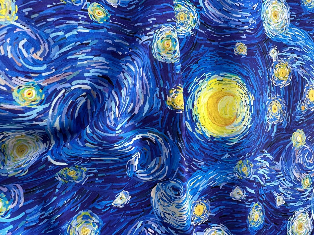 Van Gogh Inspired Fabric by the Yard - Artistic Textile for Crafting - Etsy