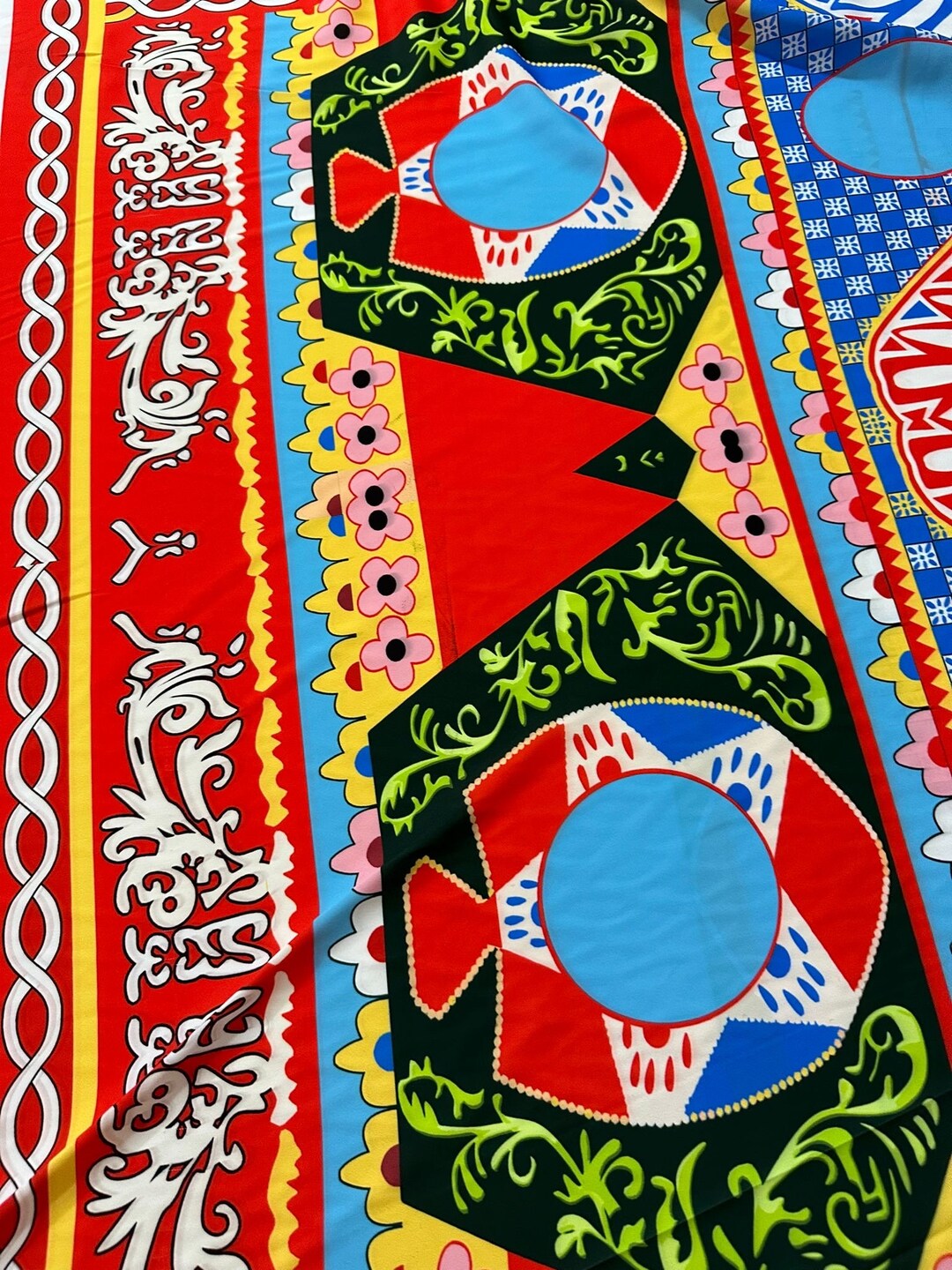 Ethnic Mexican Pattern Silky Crepe Fabric, Luxe Fabric, High Quality ...