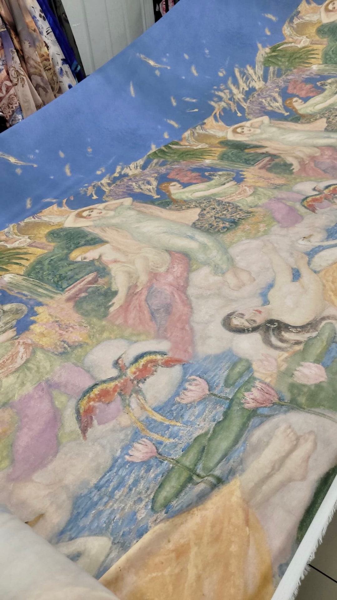 Antique Table Pattern Silk Satin Fabric Vintage Pattern - Etsy