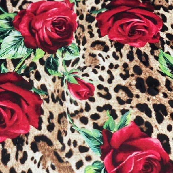 Red Rose Fabric - Etsy