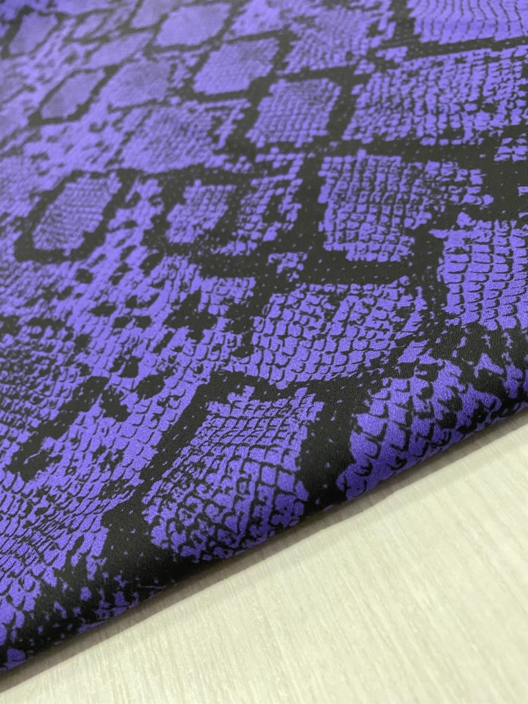 Snake Skin Pattern Crepe Fabric Purple Fabric - Etsy