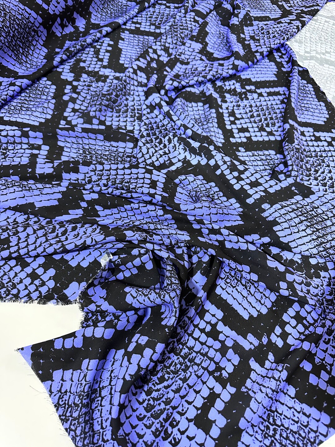 Snake Skin Pattern Crepe Fabric, Purple Exotic Animal Fabric - Etsy