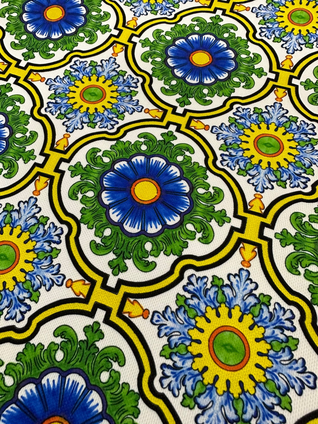 Majolica Pattern Upholstery Fabric, Digital Print Fabric, Outdoor ...