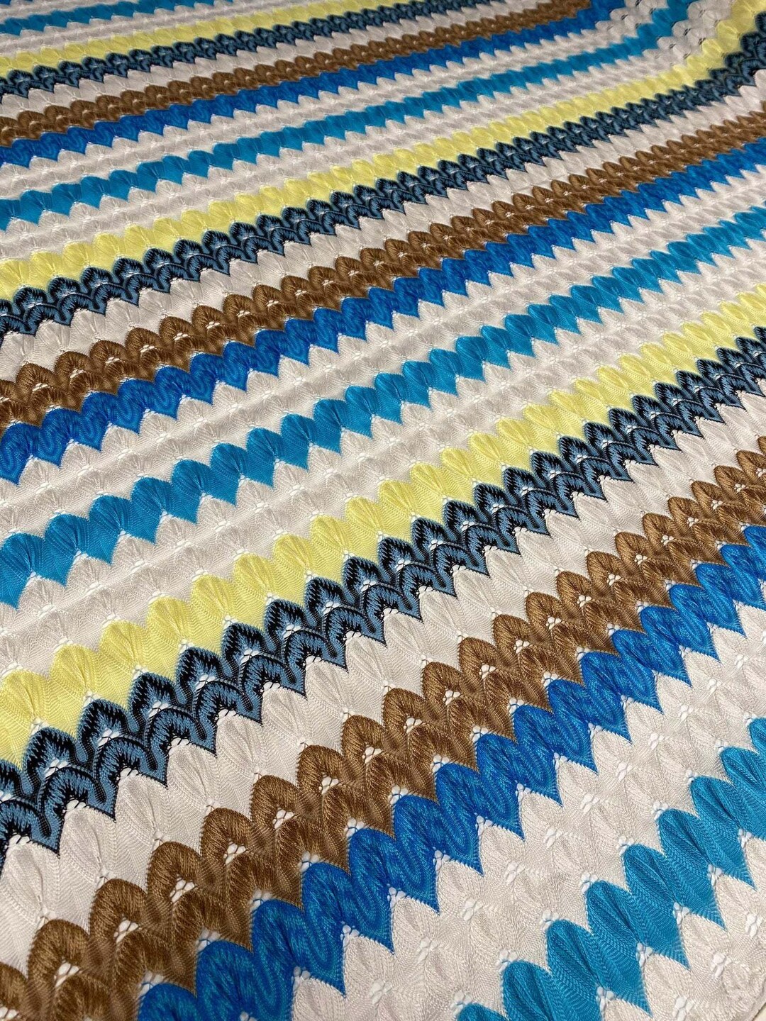 Colorful Chevron Embroidered Fabric - Etsy