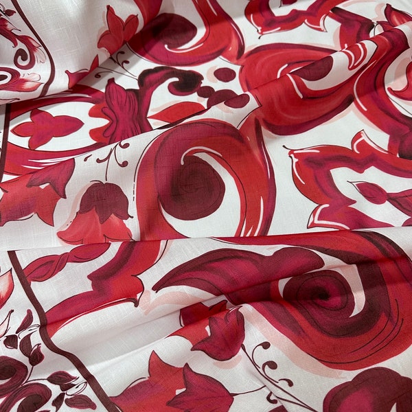 Red and White Fabric - Etsy