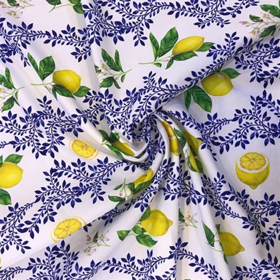 Lemon Print Upholstery Fabric Digital Print Fabric - Etsy