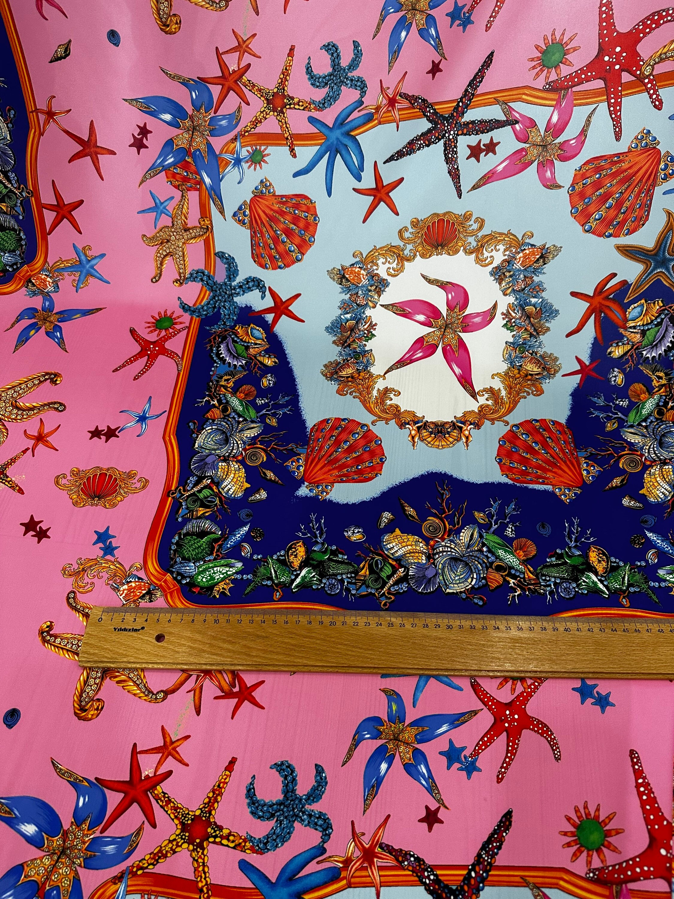 Sea Shell Pattern Silky Crepe Fabric Luxe Fabric High - Etsy