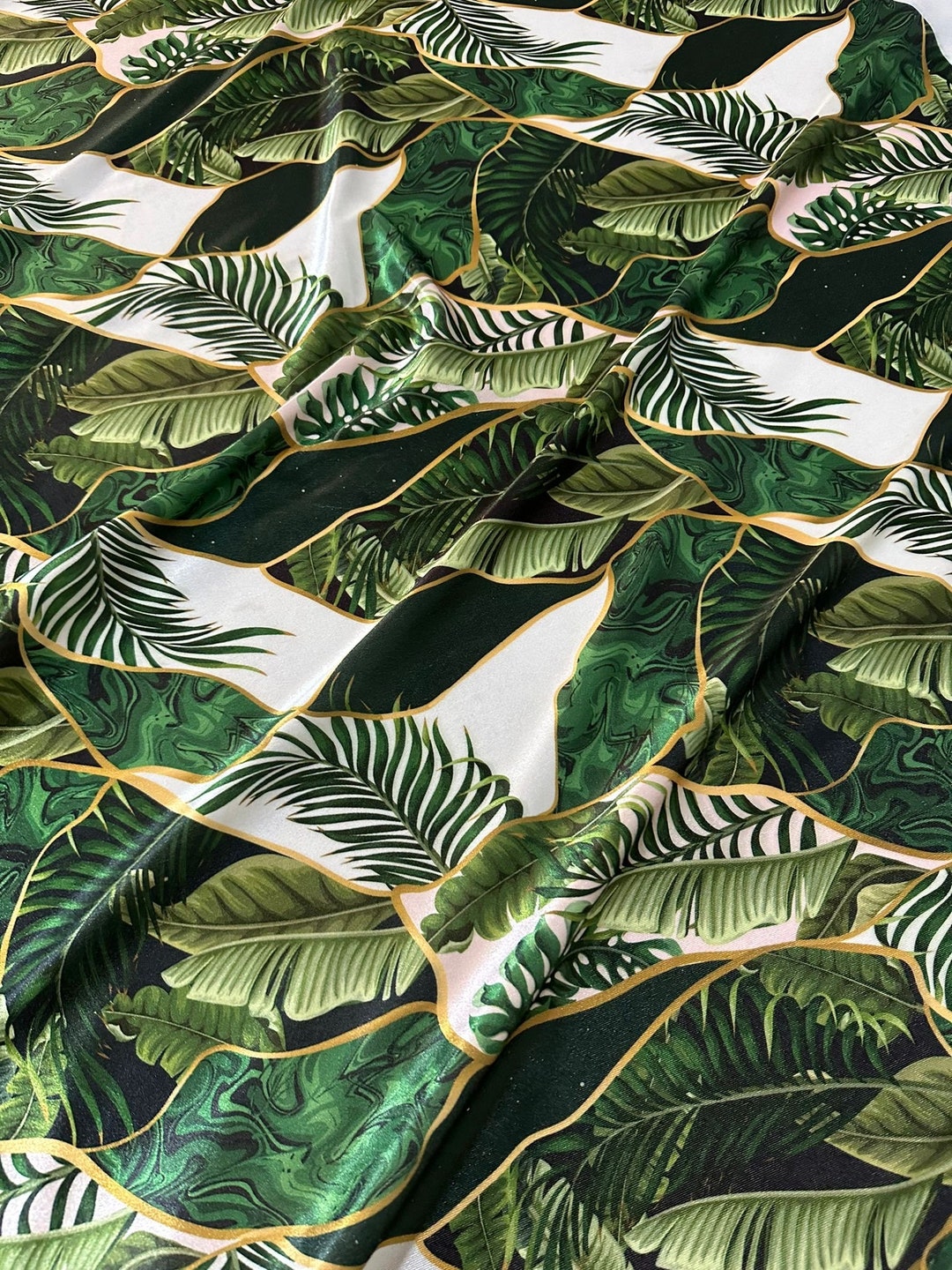 Leaf Pattern Stretch Velvet Fabric - Etsy