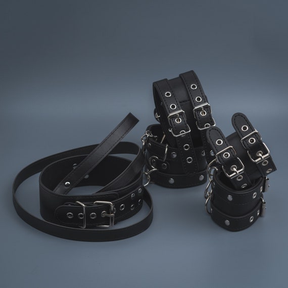 Luxury Black BDSM Restraint Set Premium Black Restraints Kit - Etsy