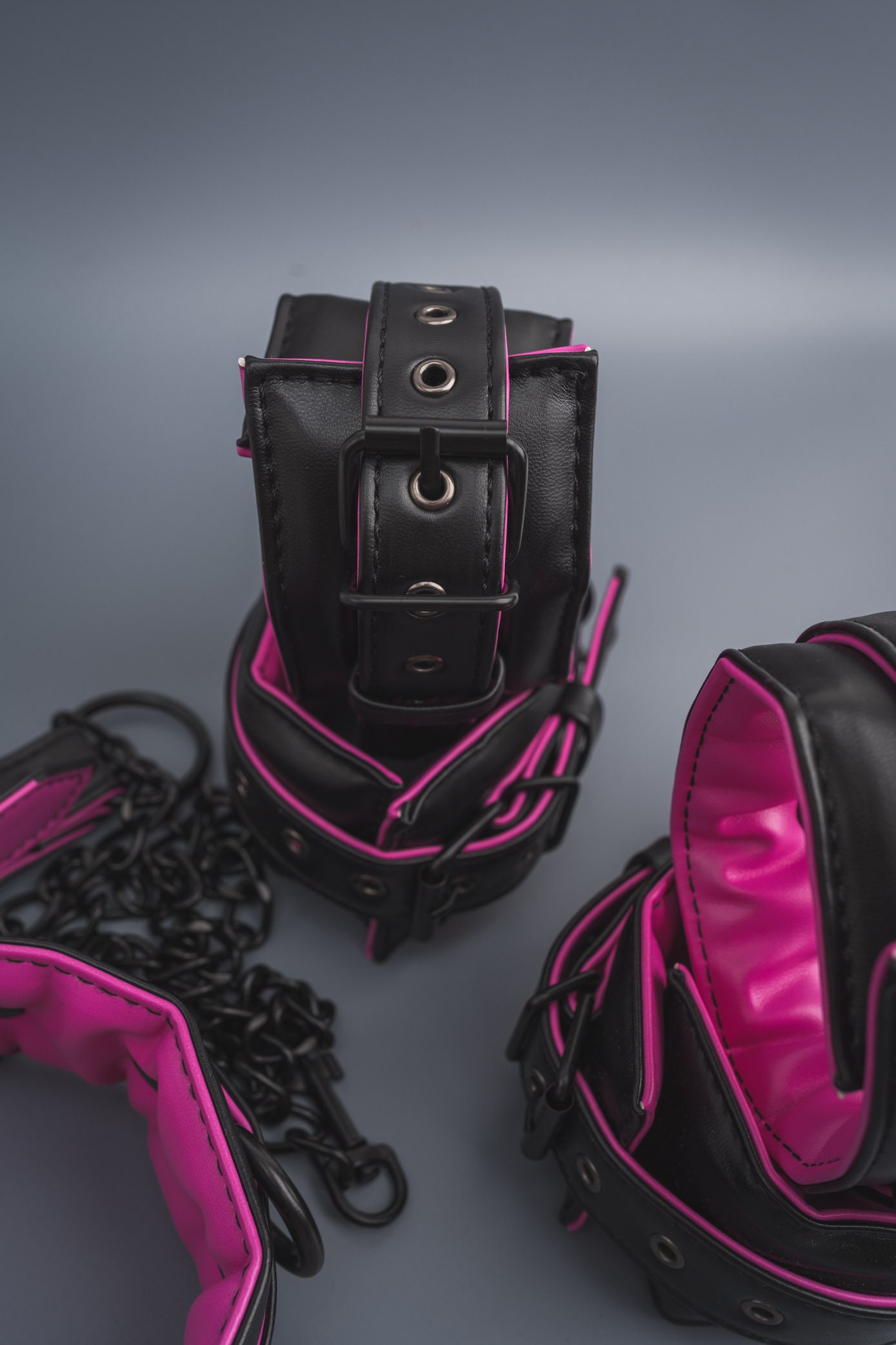 Luxury Purple Black Bondage Set, Restraints Kit, Leather Bondage, Ankle ...