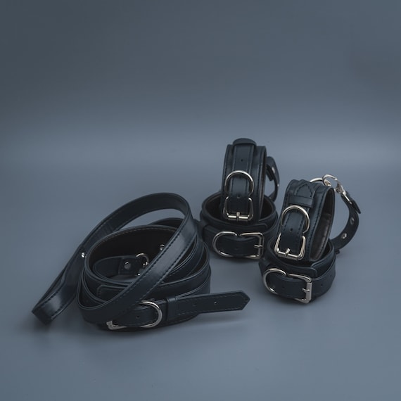 Navy blue Bondage set restraints kit with silver hardware | Etsy