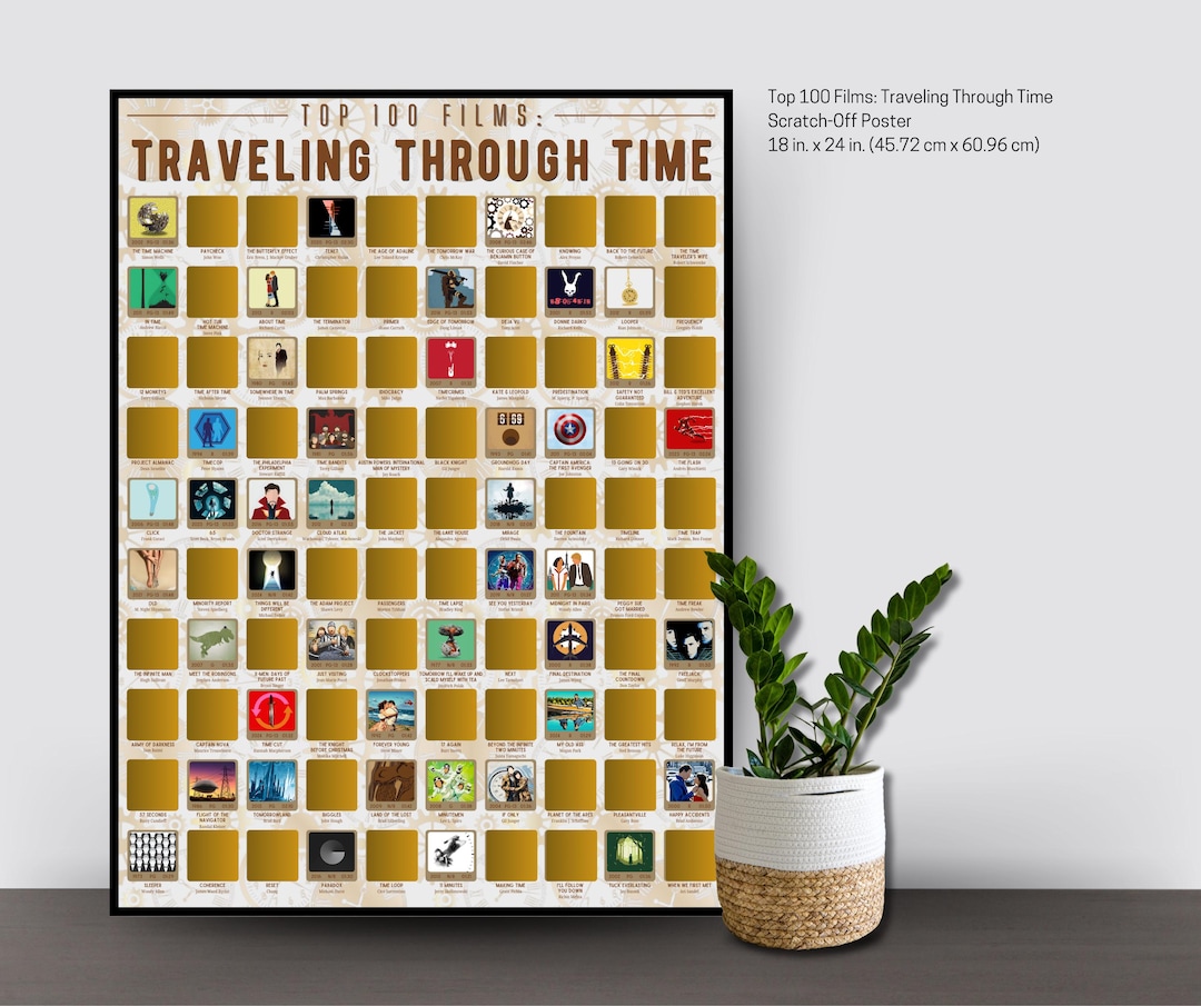 Top 100 Films: Traveling Through Time Scratch-off Poster- Classic Films ...