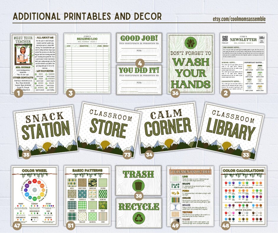 Cozy Cabin Classroom Décor Bundle- Digital Download- Class Décor ...