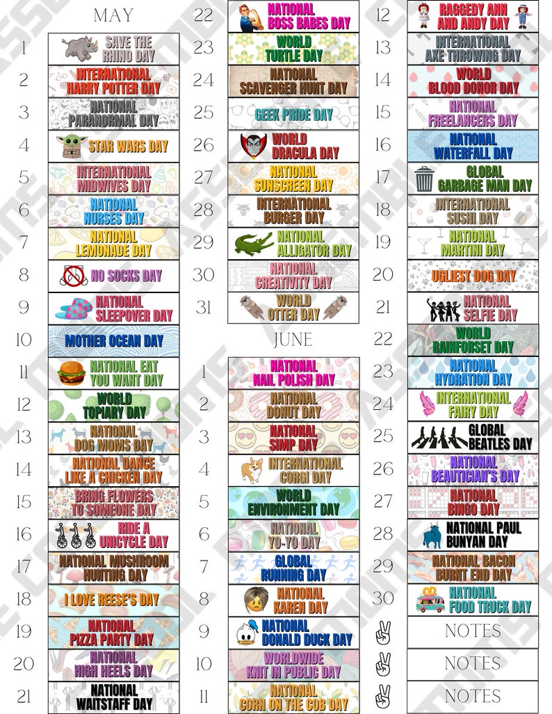 Wacky Holidays Sticker Bundle Planner Sticker Bundle Annual Holidays ...