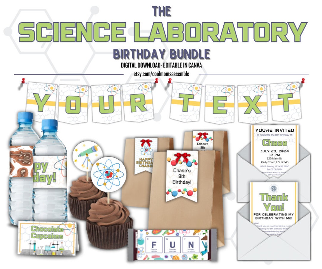 Science Laboratory Birthday Bundle- Digital Download- Science Birthday ...