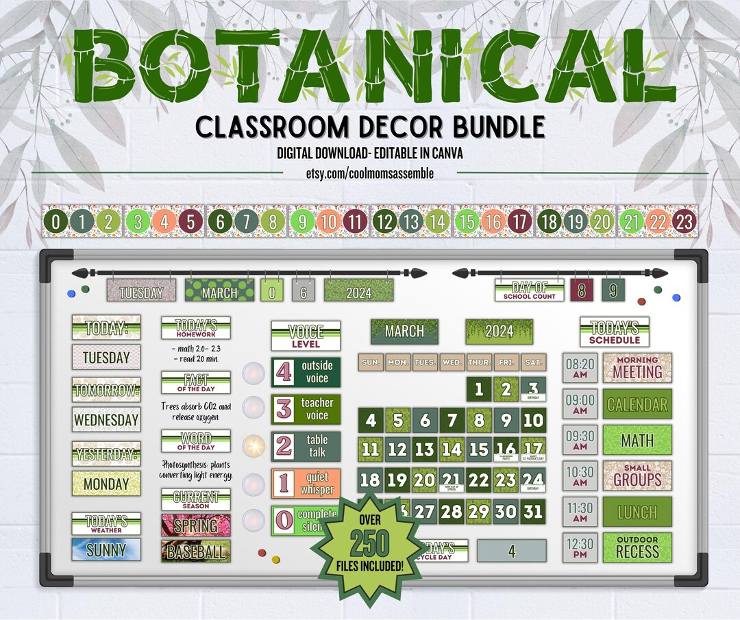 Botanical Classroom Décor Bundle- Digital Download- Classroom Signs ...
