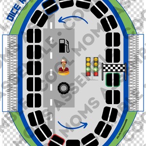 Dice Race Auto Racing Party Game- Printable Racing Game- Racing Party ...