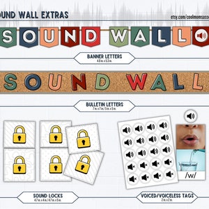 Sound Wall Classroom Decor Kit- Early Elementary- Sound Flash Cards ...