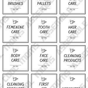 Bathroom Label Bundle 48 Label Bundle White Labels Black Labels ...