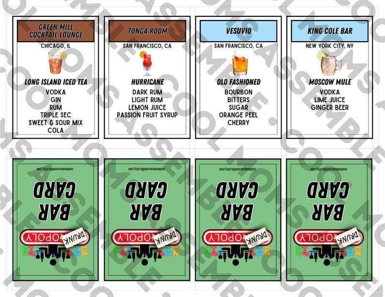 Drunk-opoly Nostalgic Drinking Board Game- Bachelorette Party- Bachelor ...