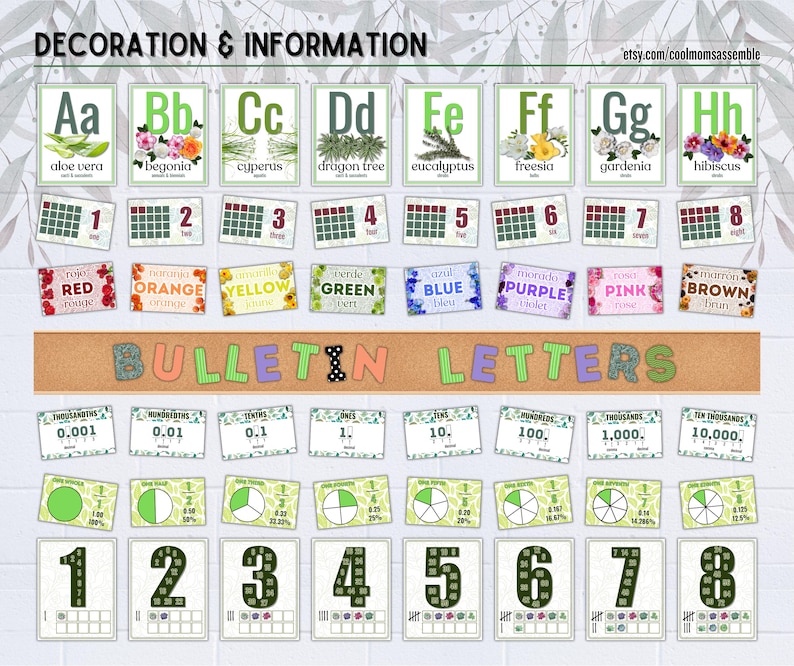 Botanical Classroom Décor Bundle- Digital Download- Classroom Signs ...