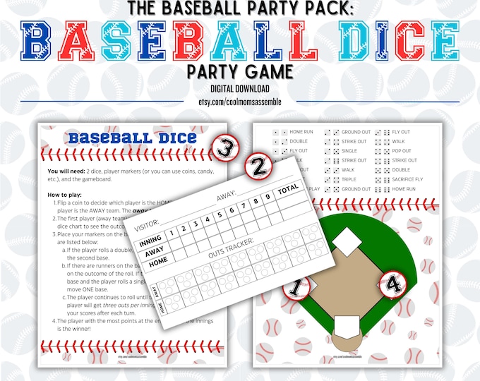 Baseball Games Printables | Dice Baseball Game, Baseball Trivia Game ...