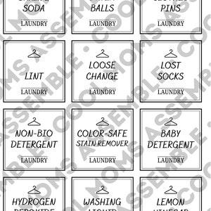 Laundry Label Bundle- 24 Label Bundle- White Labels- Black Labels ...