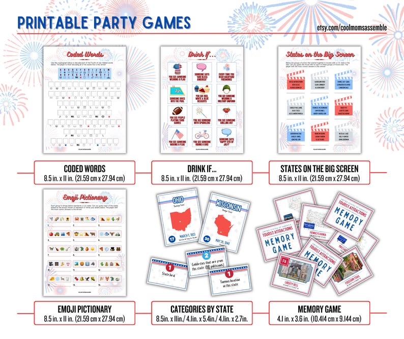 Fourth of July Party Pack- Independence Day Games- 4th of July Drinking ...
