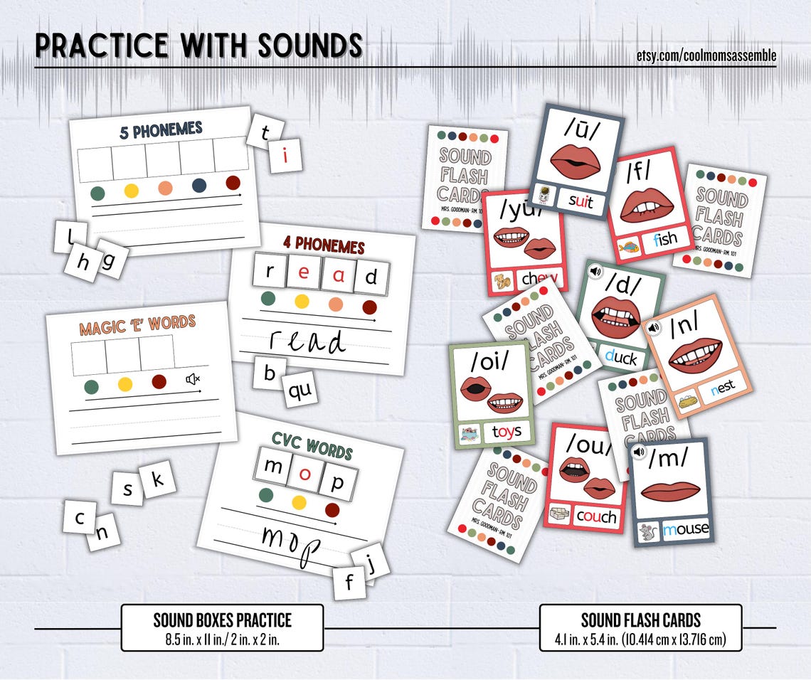 Sound Wall Classroom Decor Kit- Early Elementary- Sound Flash Cards ...