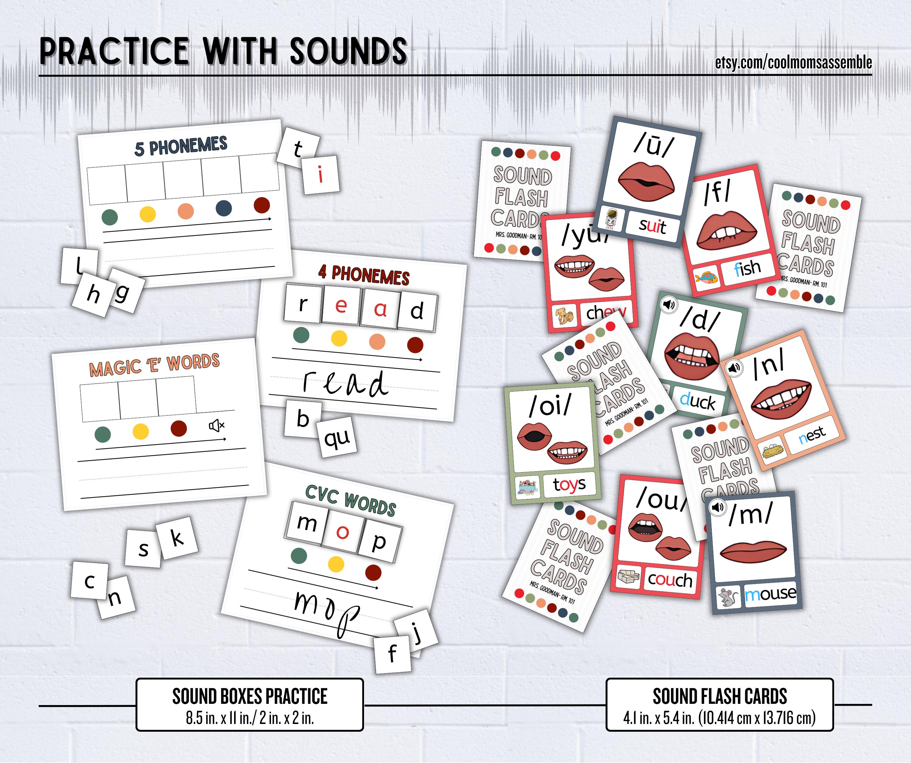 Sound Wall Classroom Decor Kit- Early Elementary- Sound Flash Cards ...