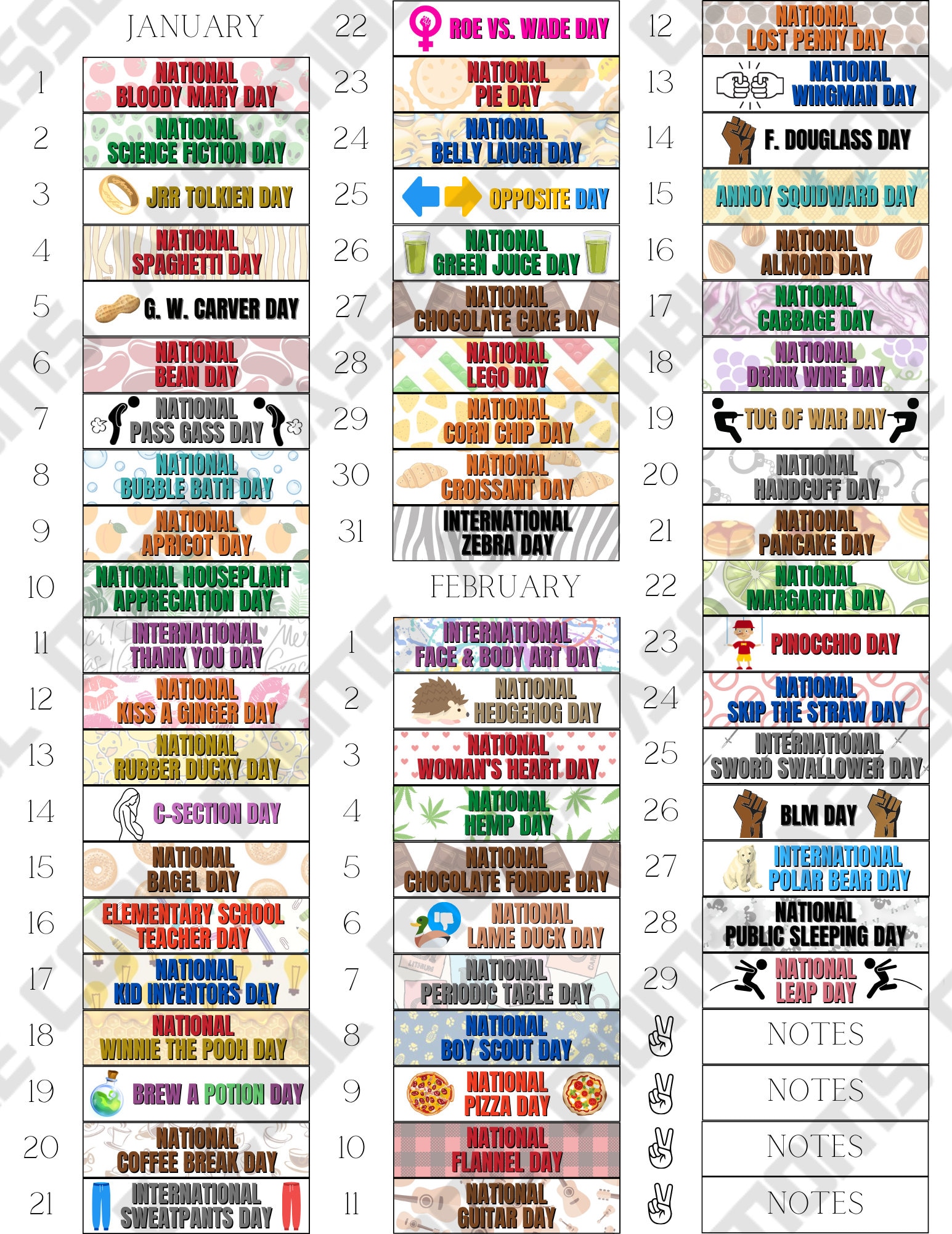 Wacky Holidays Sticker Bundle Planner Sticker Bundle Annual Holidays ...