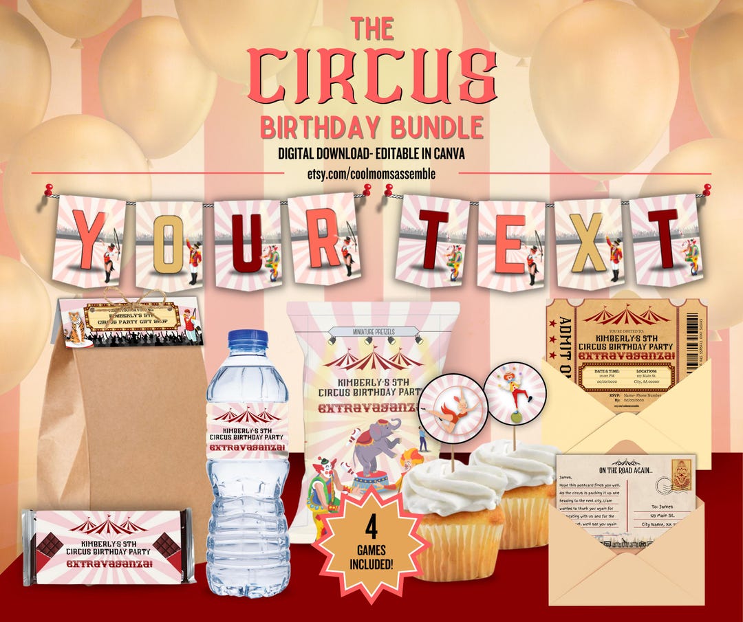 Circus Birthday Bundle- Circus Birthday Party- Circus Party Games ...