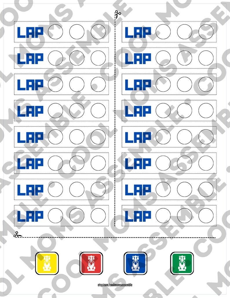 Dice Race Auto Racing Party Game- Printable Racing Game- Racing Party ...