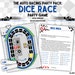Dice Race Auto Racing Party Game- Printable Racing Game- Racing Party ...