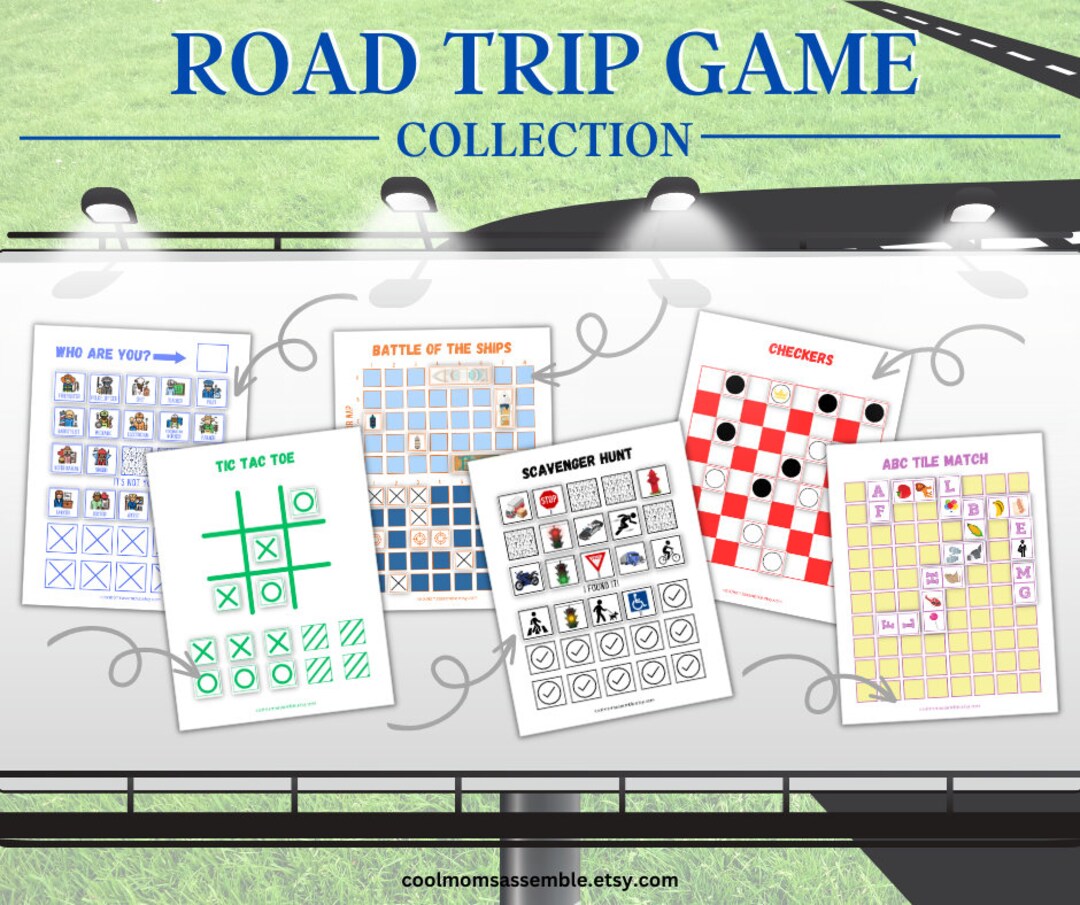 Road Trip Game Collection Car Ride Games Kid's Board Games Skill ...