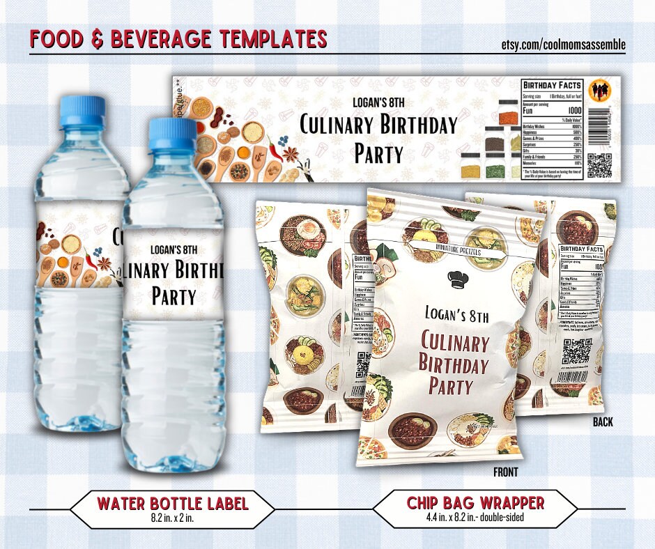 Culinary Birthday Bundle Chef Birthday Party Culinary Party Games ...