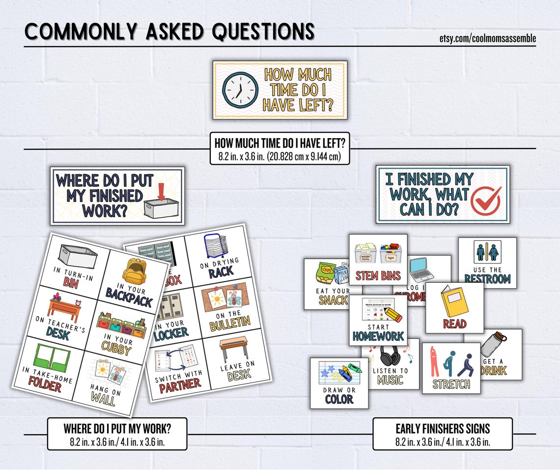 Visual Directions & Supplies Needed Classroom Decor Kit- Visual ...