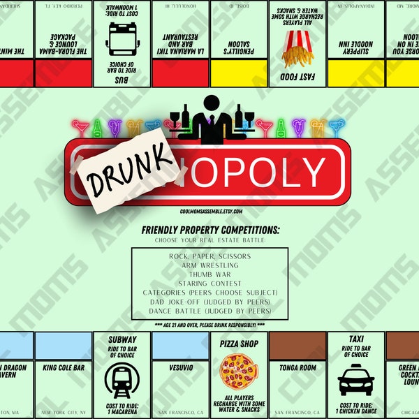 Drunk Monopoly Board - Etsy Australia