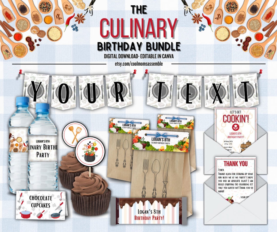 Culinary Birthday Bundle Chef Birthday Party Culinary Party Games ...