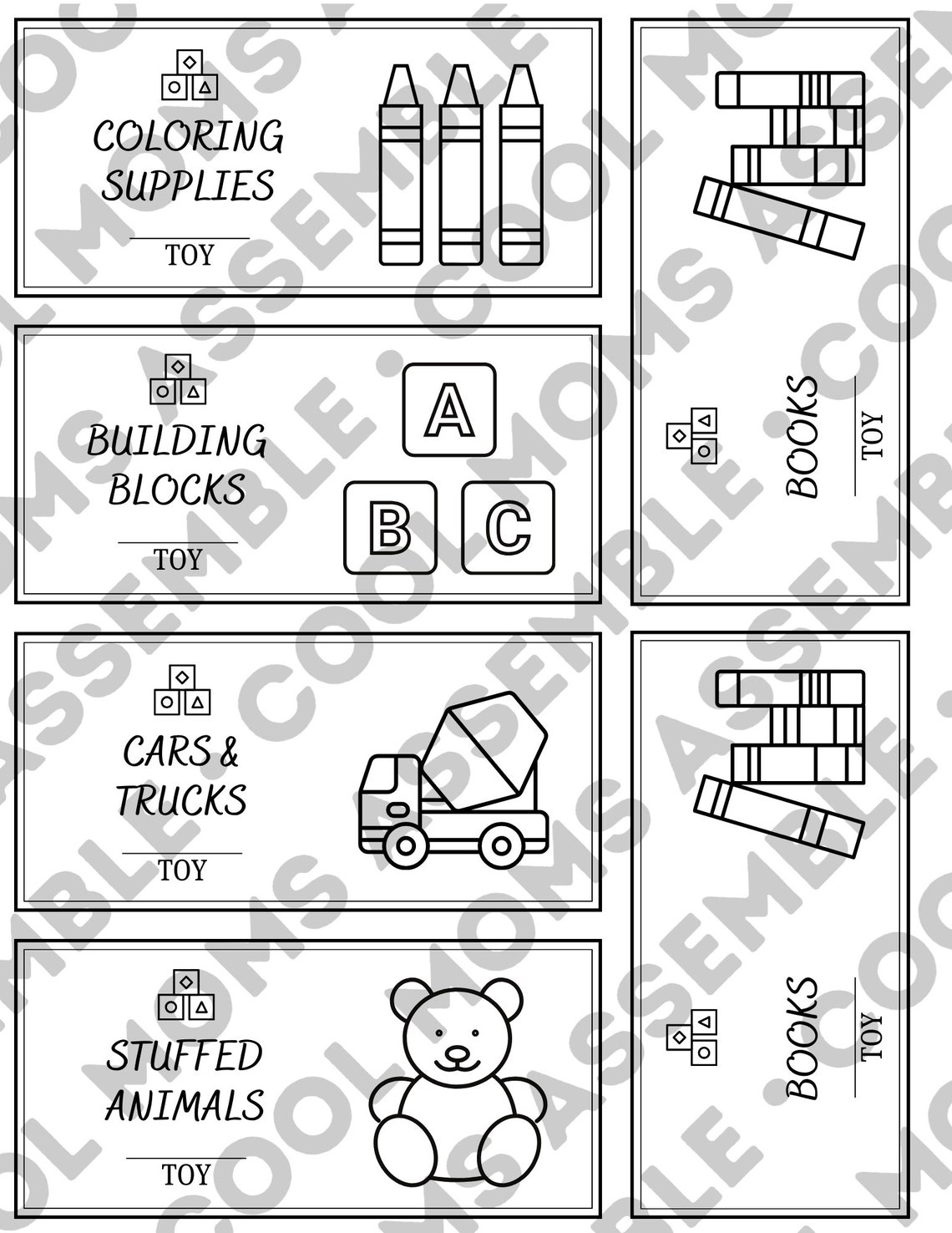 Playroom Label Bundle- Toy Room Label Bundle- Kid's Room Organization ...